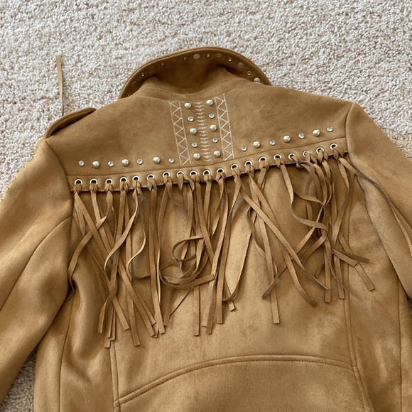 Zara | Jackets & Coats | Zara Faux Suede Fringe Jacket Xs | Poshmark